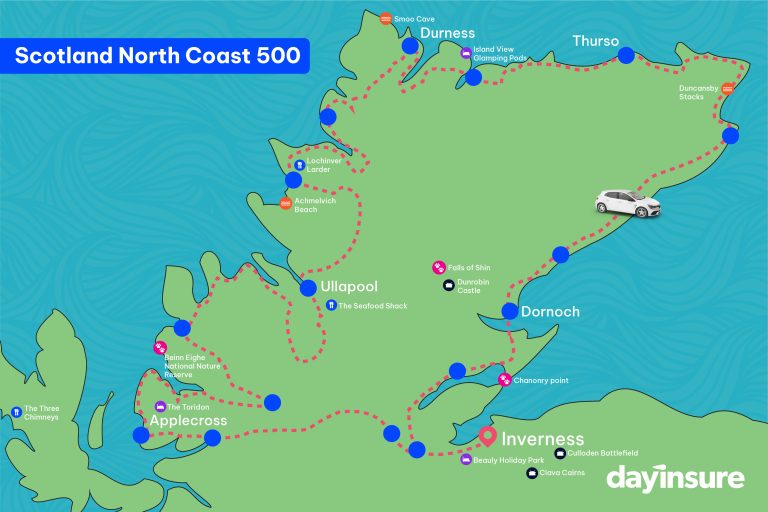 North Coast 500 | Scotland route map, itinerary | Dayinsure